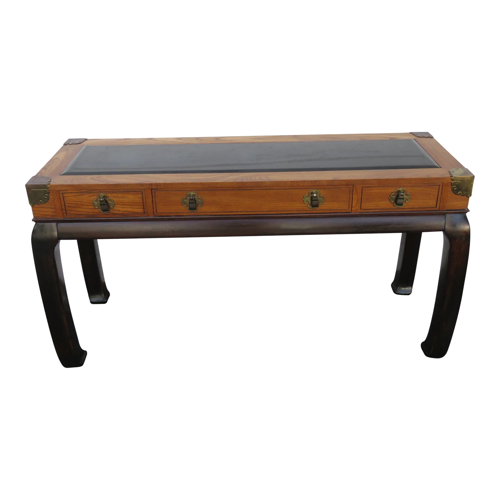Bassett Hollywood Regency Long Narrow Library Tv Console Table Desk ...
