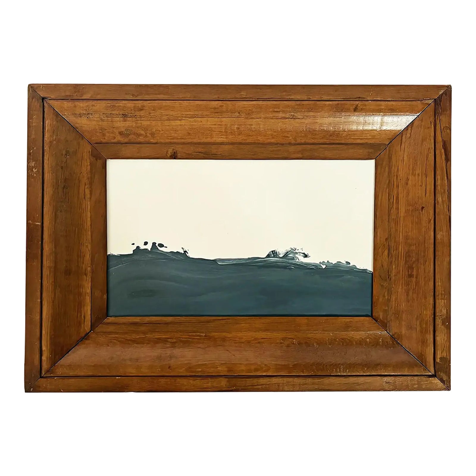 "Waves" Abstract Art in Antique Frame, Seascape Transitional Wall Art ...