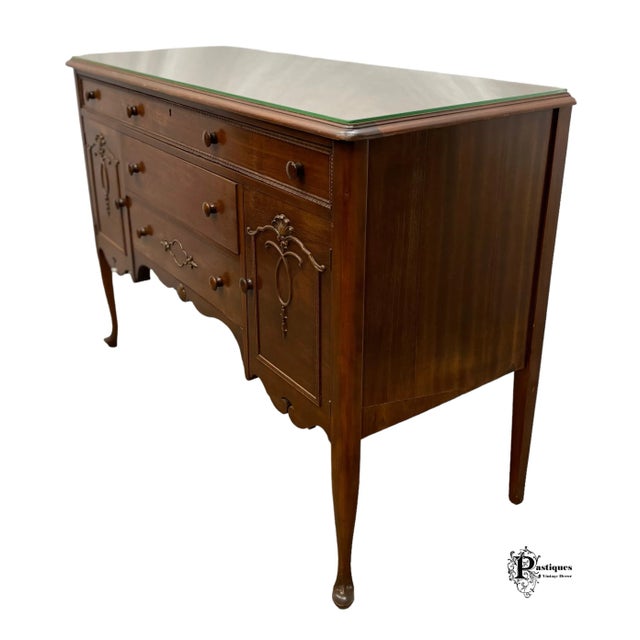 Antique Traditional Victorian Style Mahogany Sideboard | Chairish
