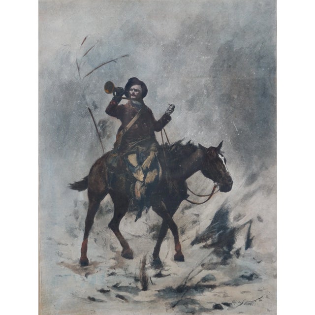 1880s Antique George L Seymour Country Postman Hand Colored Engraving ...