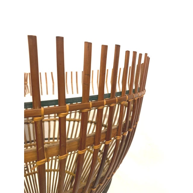 Vintage Thai Bamboo Fish Basket Table | Chairish