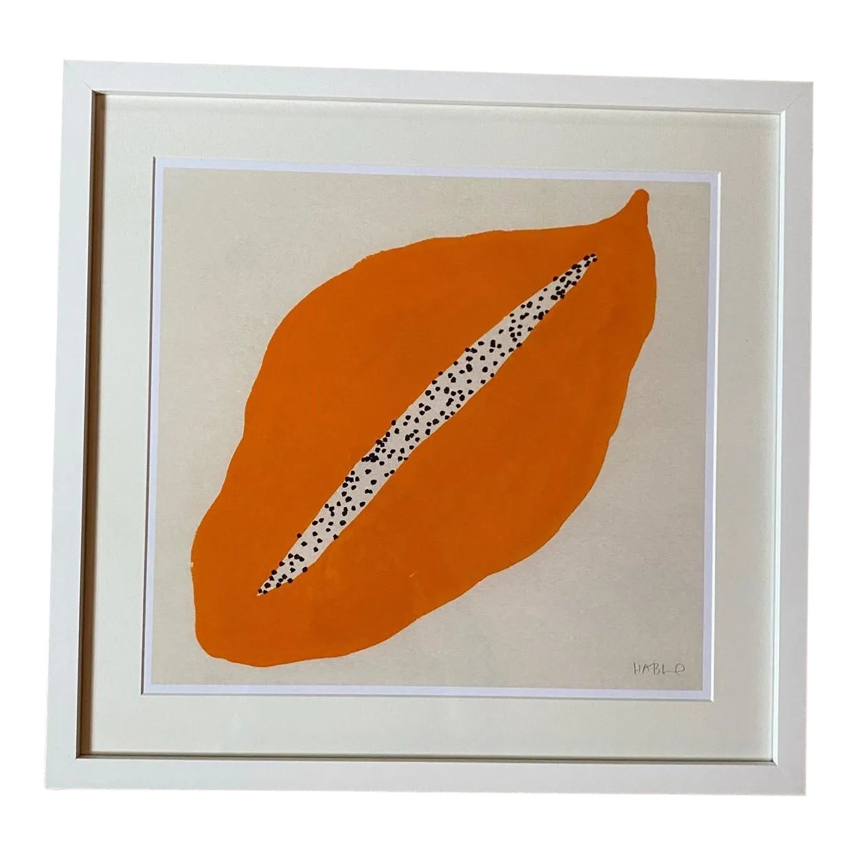 "Papaya" Susan Hable Still Life Print, Framed | Chairish