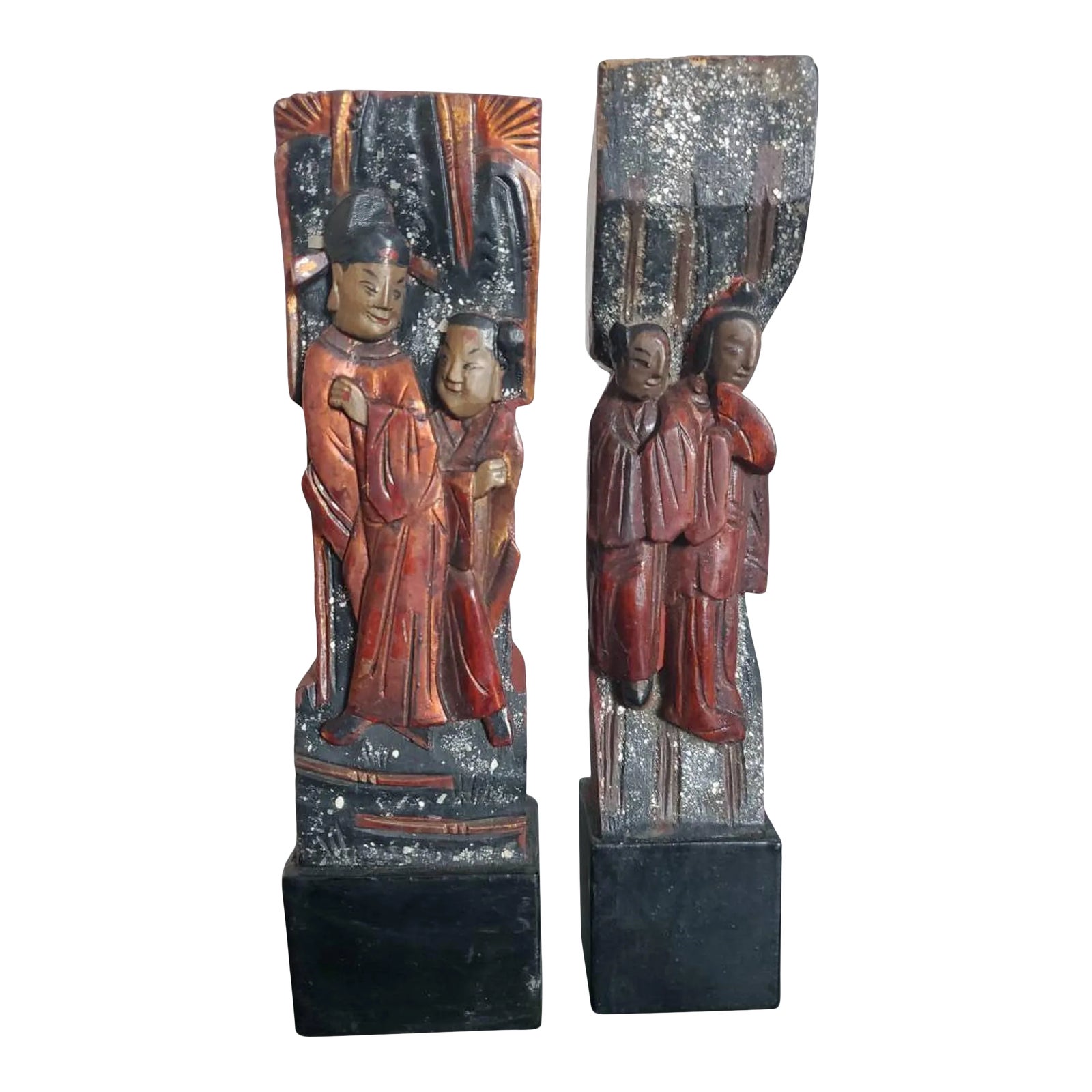 Antique Qing Dynasty Chinese Temple Architectural Ornaments - a Pair ...