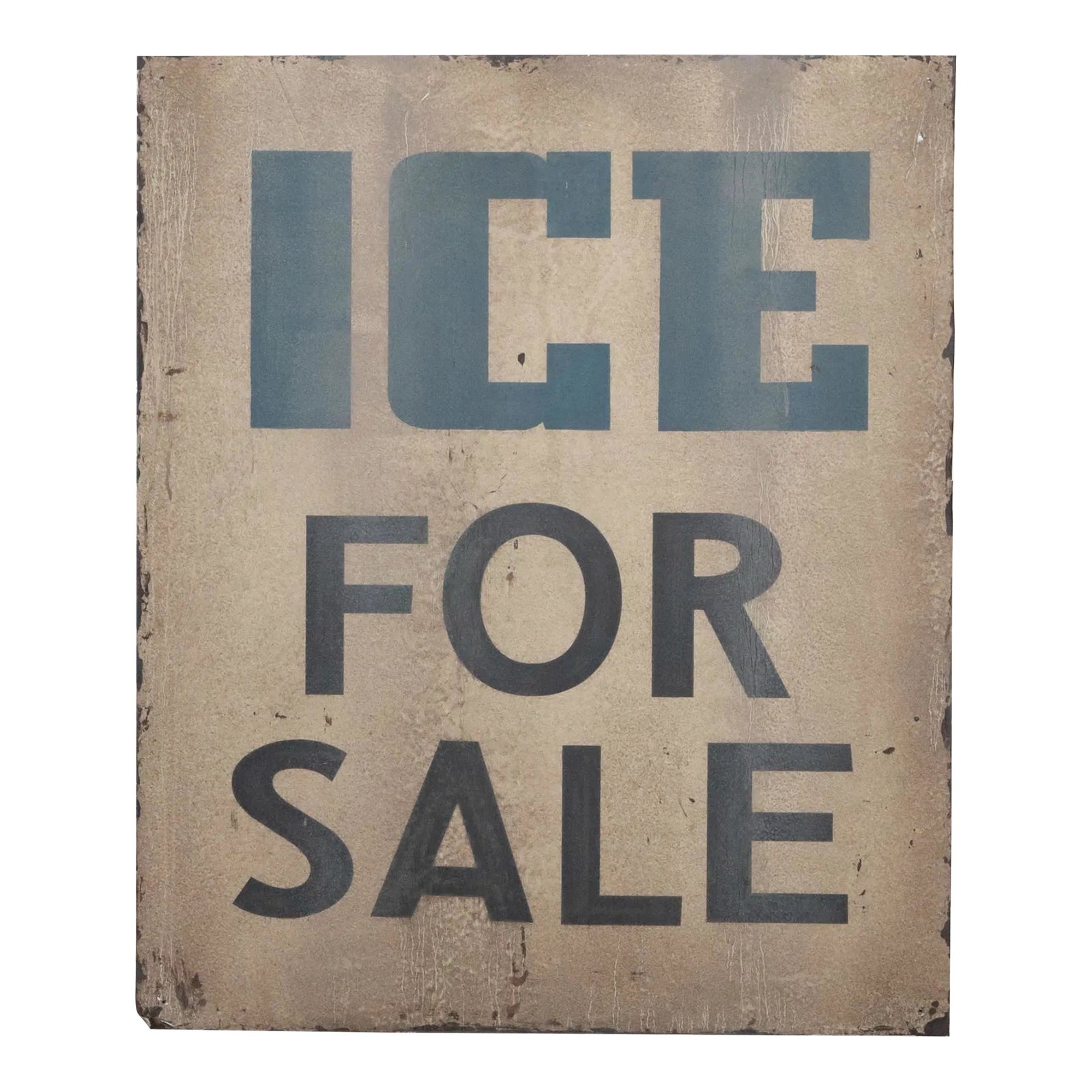 Newly Made Reclaimed Ice for Sale Aluminum Movie Prop Sign | Chairish