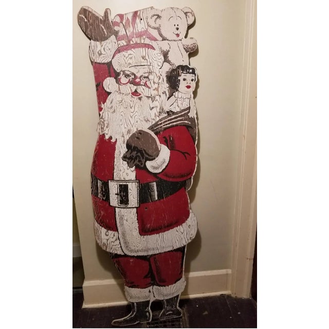 Mid Century Santa Claus Folk Art Christmas Wood Outdoor Display | Chairish