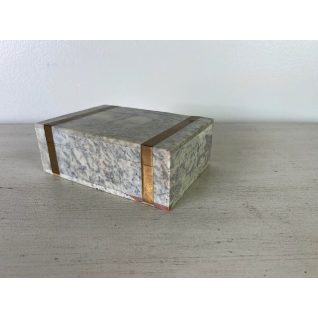 Vintage Marble Storage Box With Accent Brass | Chairish