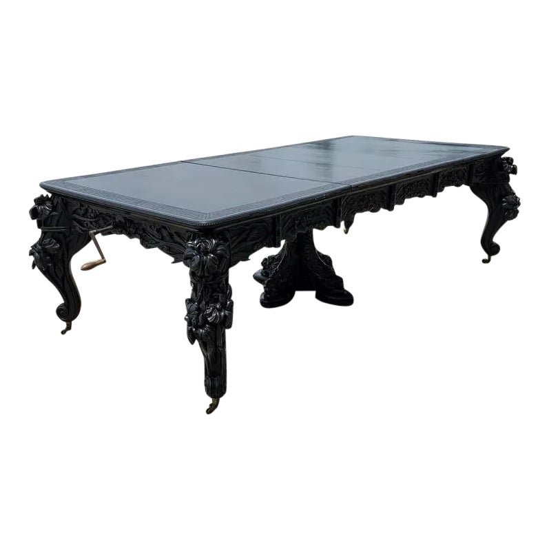 Magnificent Antique Japanese Meiji Period Dragon Carved Ebonized ...