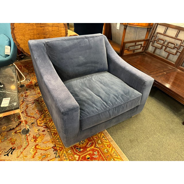 Restoration Hardware Velvet Parisian Slope Arm Chair | Chairish