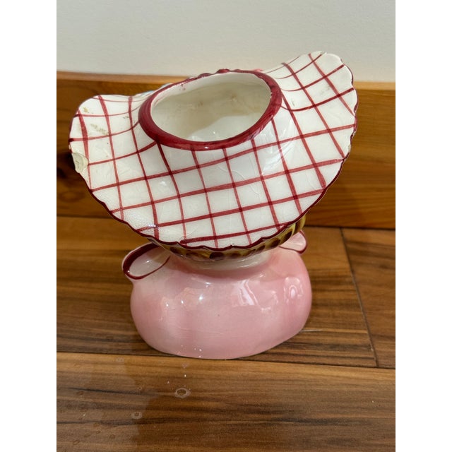 Vintage #1955 Geo Z. Lefton Miss Dainty Planter Vase Blue Flowers Red ...