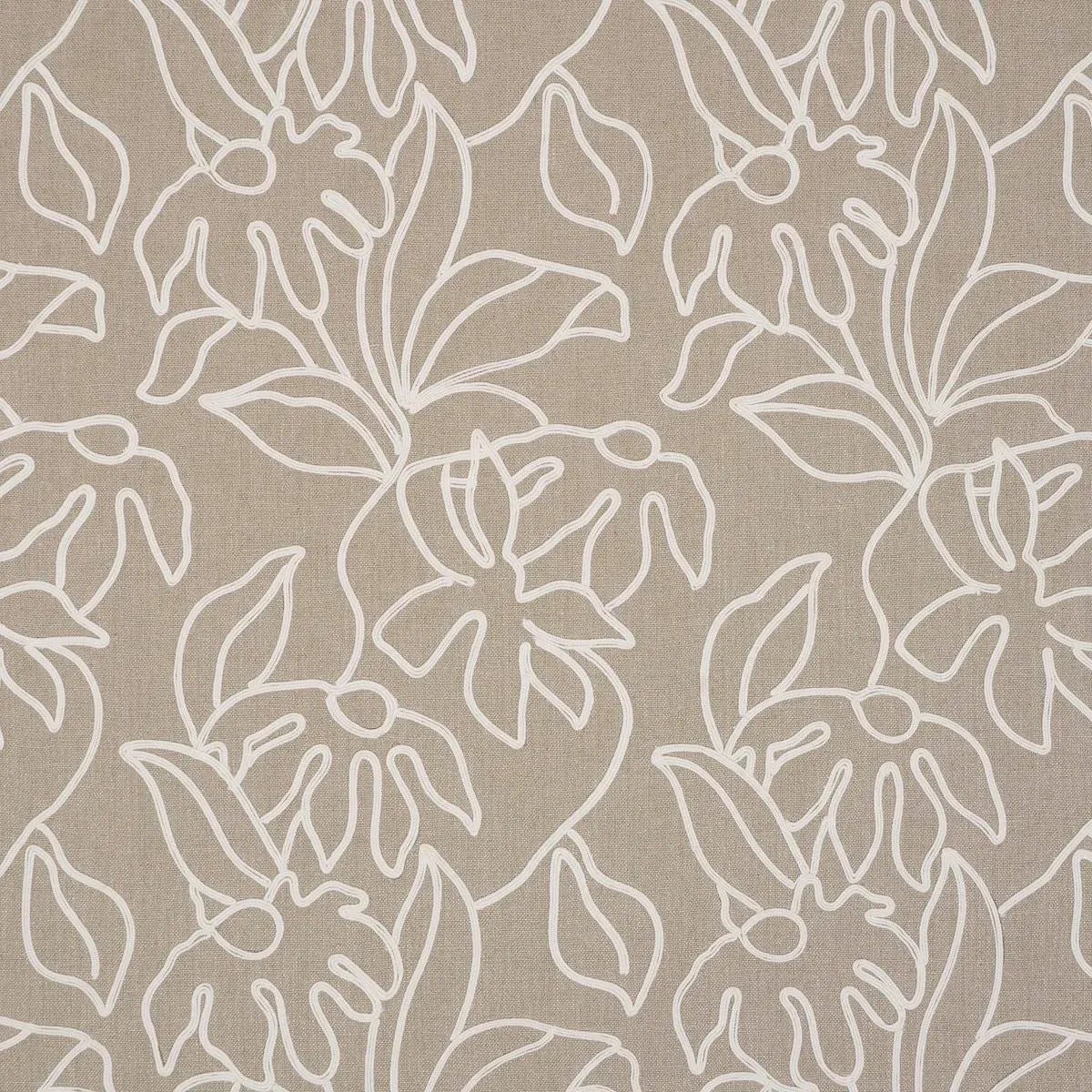 Schumacher Lola Embroidery Fabric In Flax | Chairish