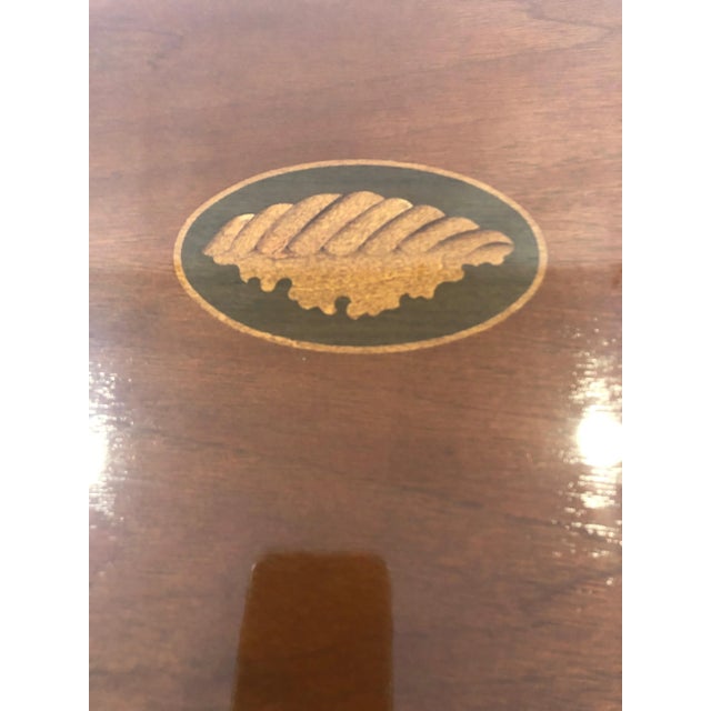 Handsome Oval Mixed Wood Inlaid Nesting Table | Chairish