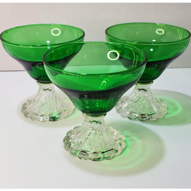 1940s Anchor Hocking Forrest 3 Green Burple Glasses Set of 3 | Chairish