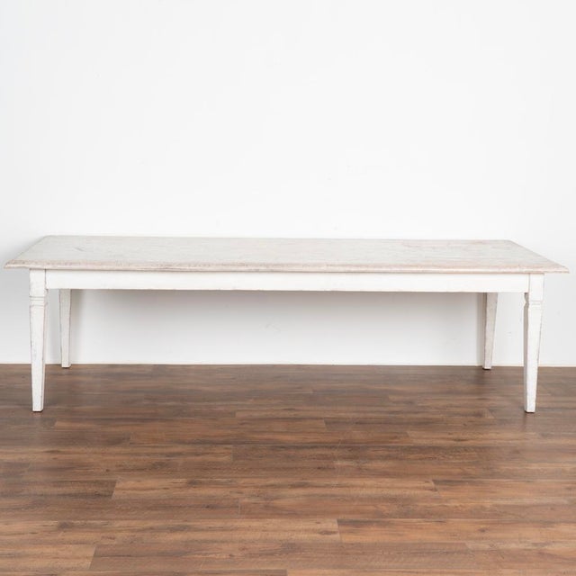 Antique Long White Painted Dining Table Library Console From Sweden ...