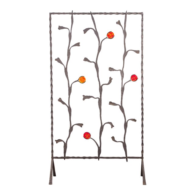 Mid-Century Modern Artisan Iron Screen | Chairish