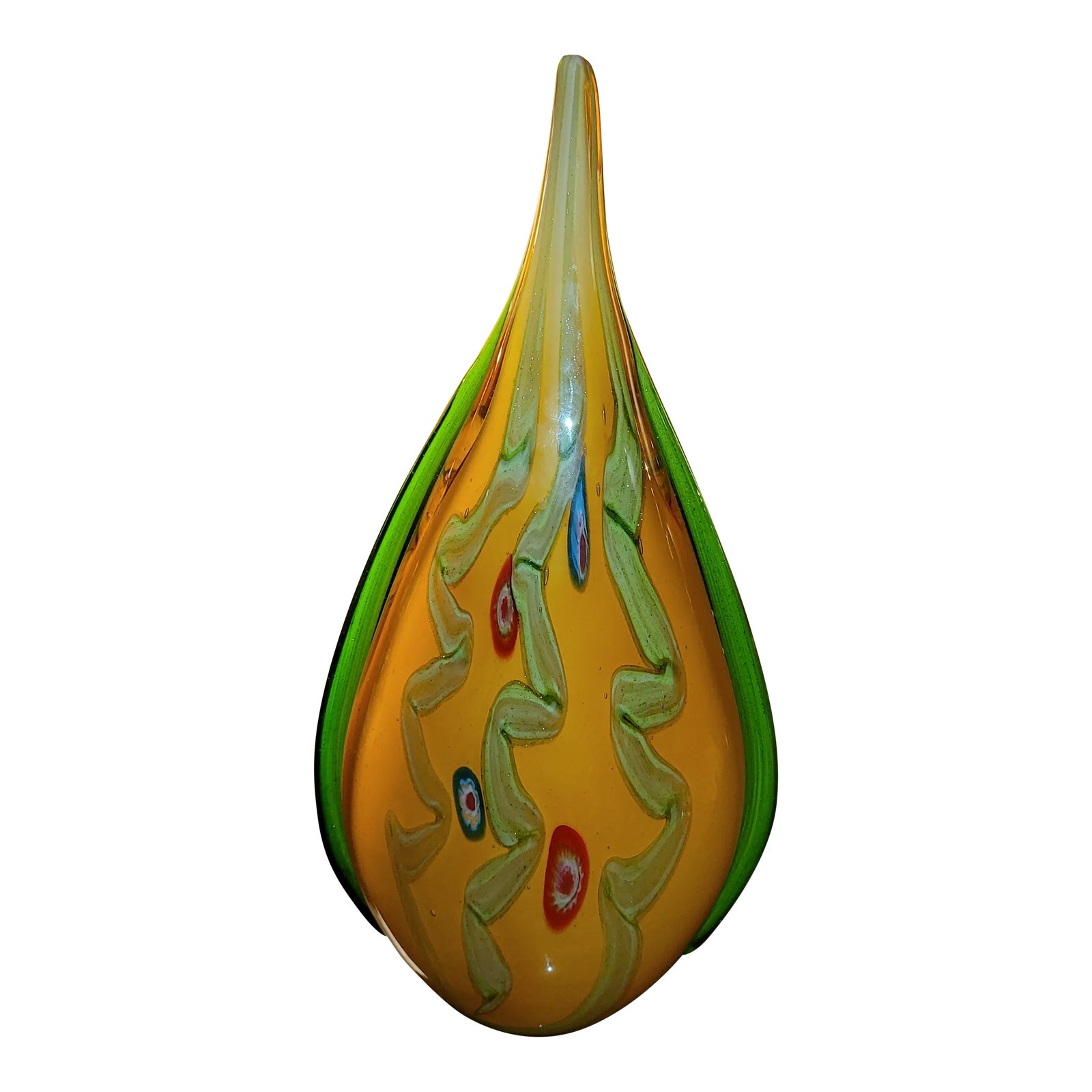 Colorful Teardrop Art Glass | Chairish