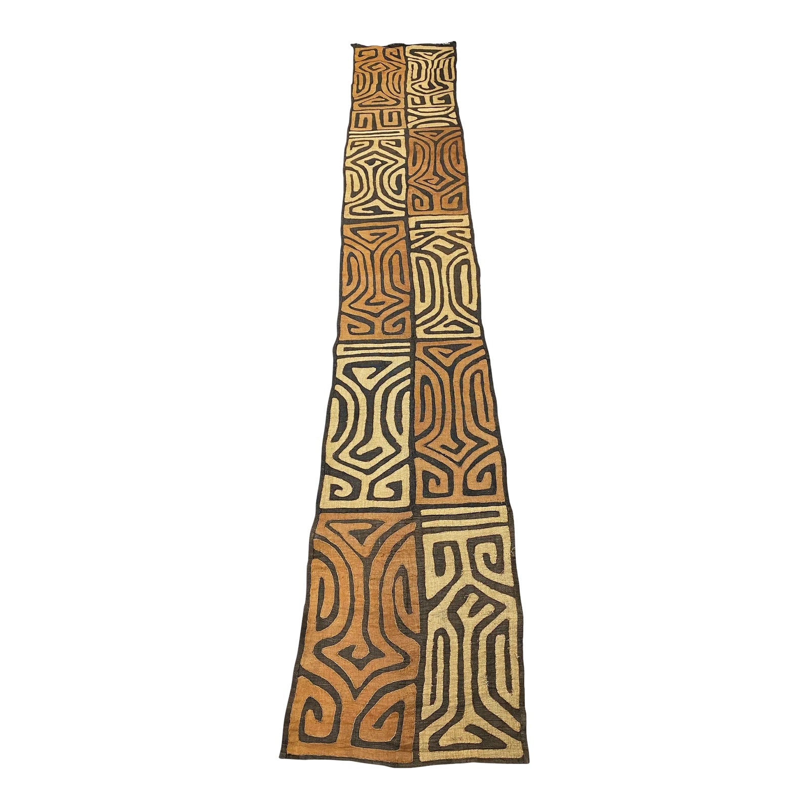 African Wall Hanging Kuba Cloth Raffia /Textile Zaire 133" | Chairish