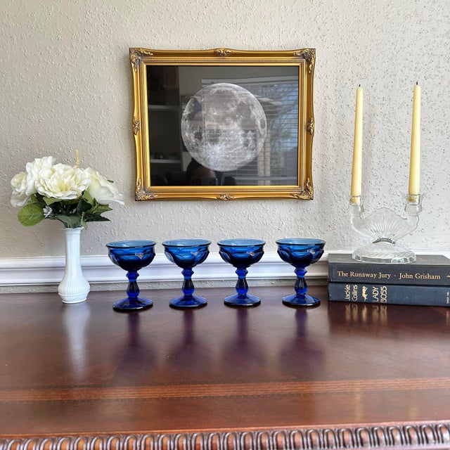 1970s Imperial Glass Co Old Williamsburg Deep Blue Ultra Champagne ...