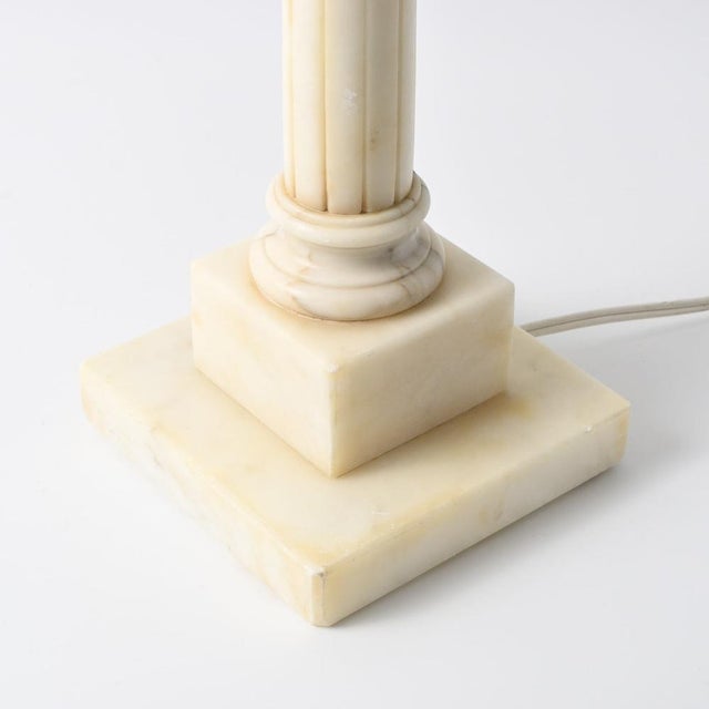 Alabaster Column Table Lamp from G. Bessi Volterra, 1950s | Chairish
