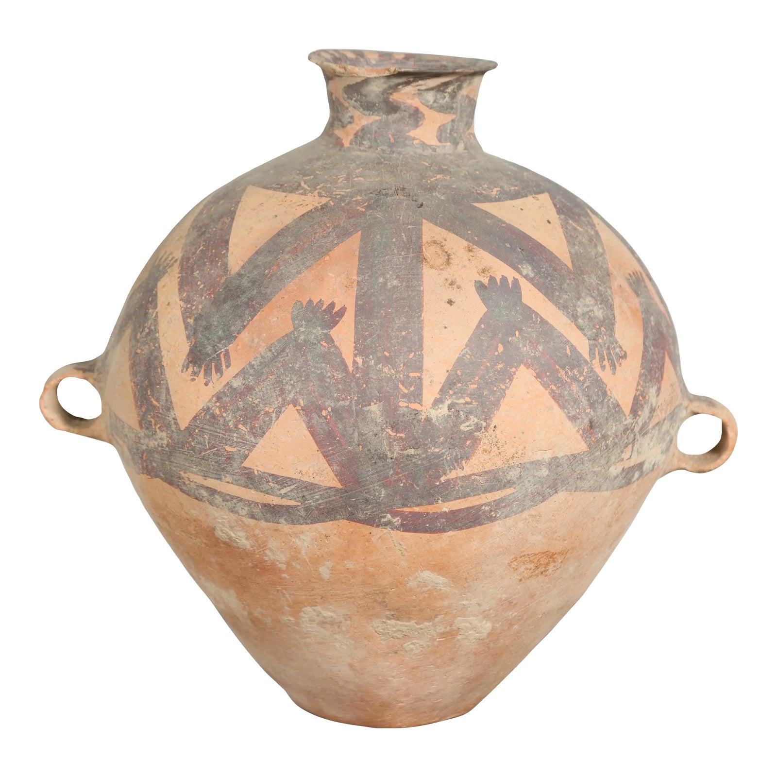 4000 BC Chinese Neolithic Period Terracotta Geometric Décor Storage Jar ...