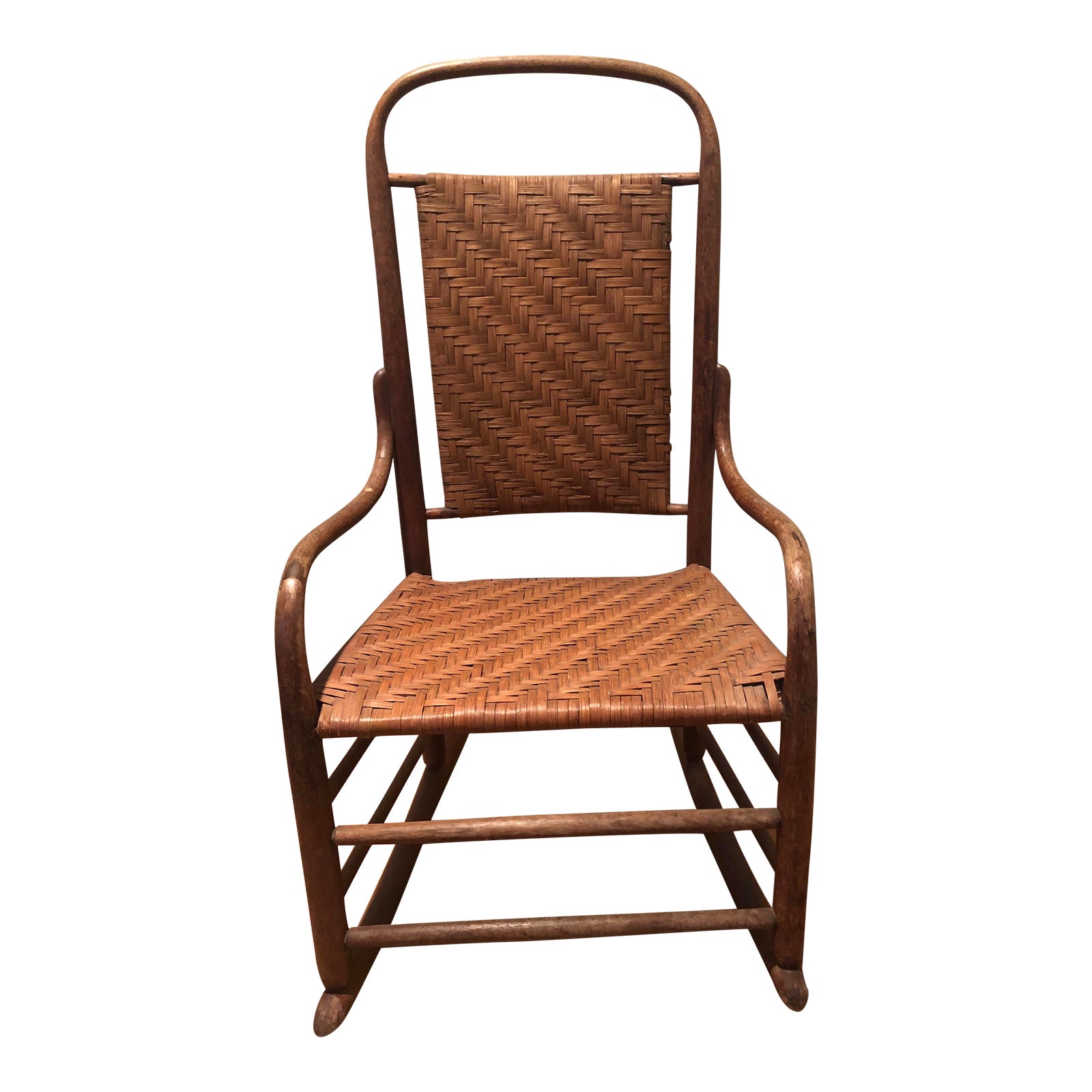 1940s Bentwood Splint Rocker After Thonet | Chairish