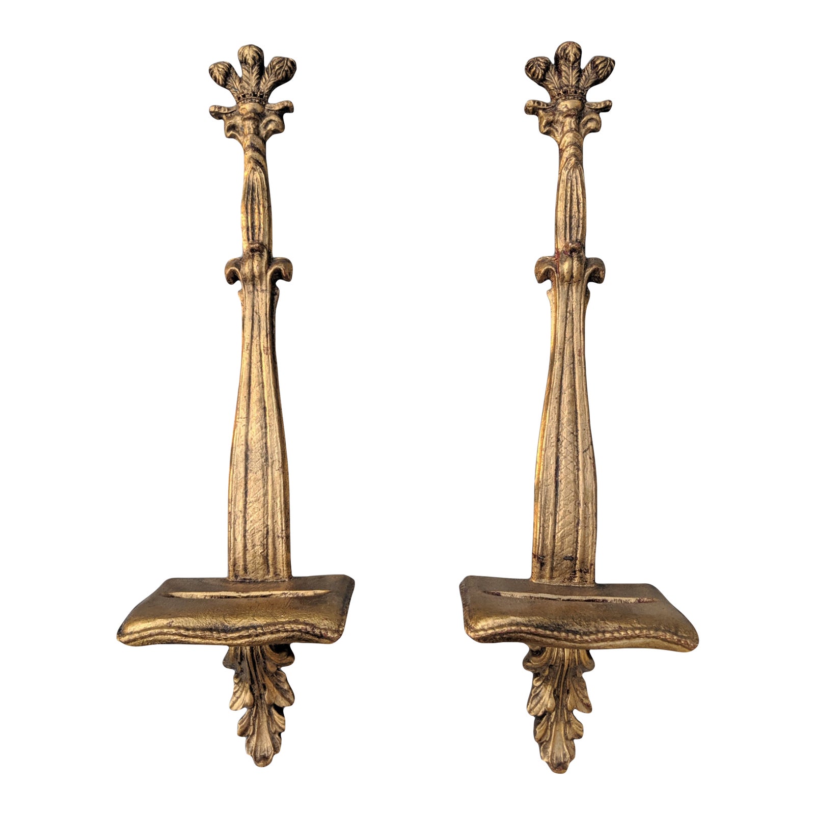 Gilded Gold Regency Wall Brackets Decorative Plate Holders Made by ...