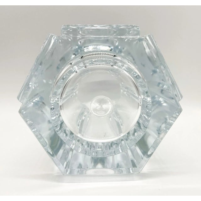 Mid-Century Modern Lucite Hexagon Transparent Vase | Chairish