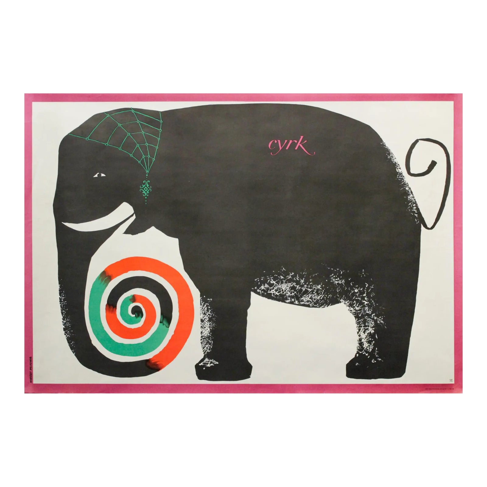 1970's Original Polish Circus Poster, Cyrk, Elephant - Hubert Hilscher ...