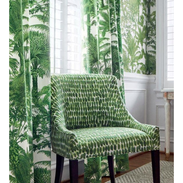 Palm Botanical Fabric - Blue - Sample | Chairish