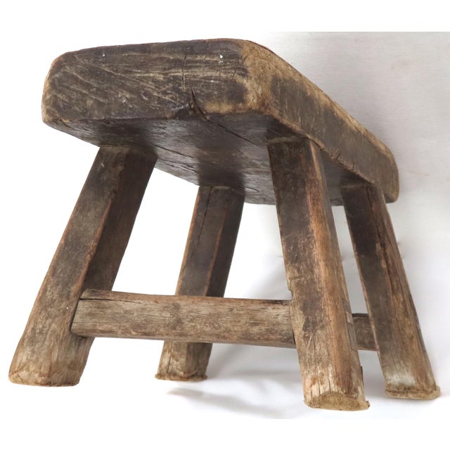 Small Antique American Hand Made Rustic Country Primitive Wood Milking ...