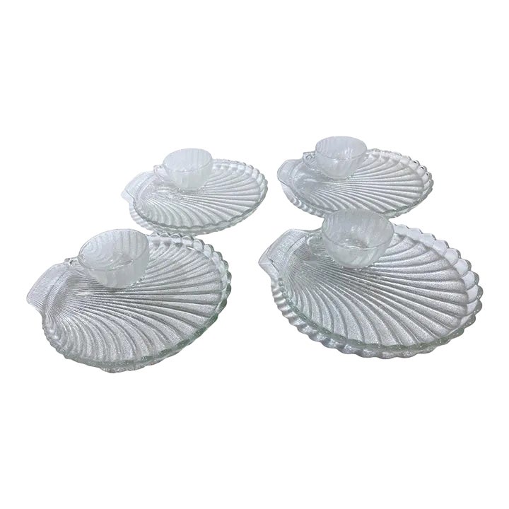 Vintage Anchor Hocking Clam Shell Shaped Embossed Scallop Edge Textured ...