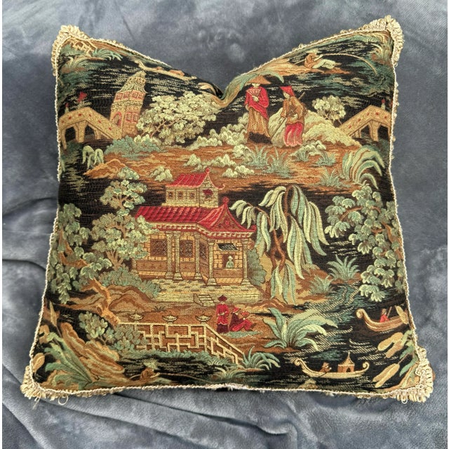 Chinese Toile Pillow | Chairish