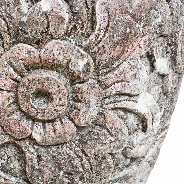 Stone Carved Garden Planter Pot | Chairish