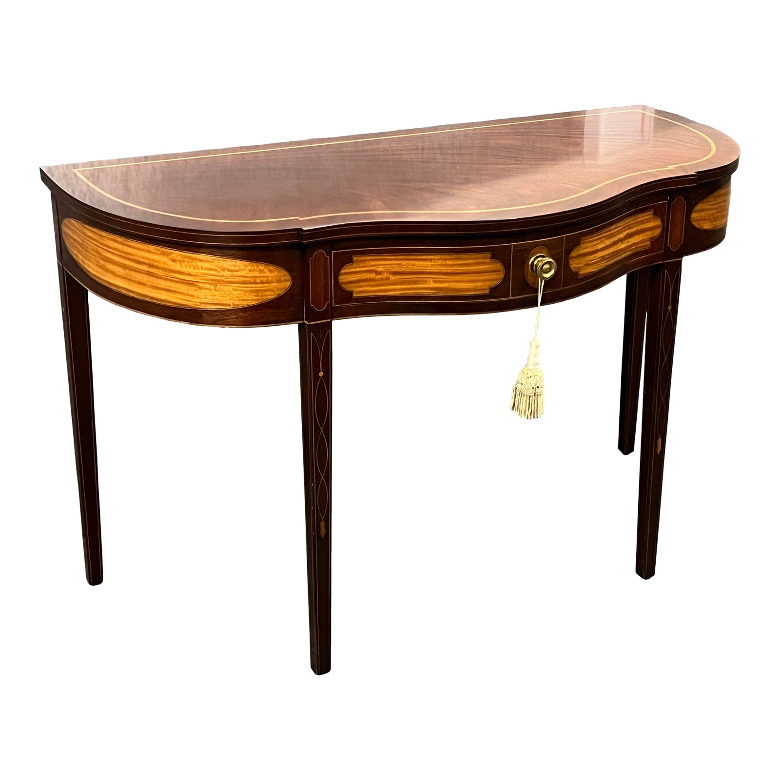Kindel Winterthur Collection Inlaid Mahogany Server Table | Chairish
