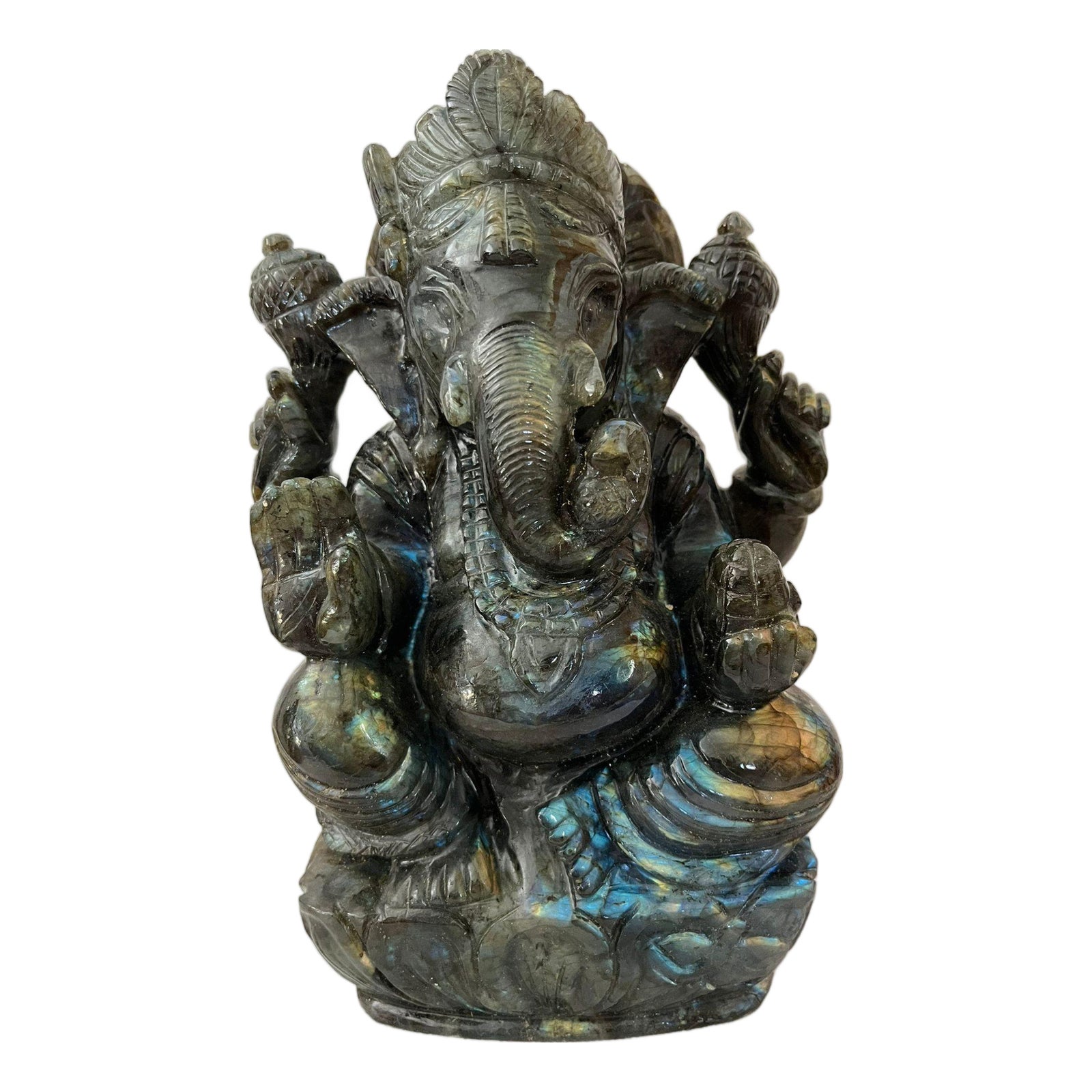 Ganesh Statue in Labradorite | Chairish