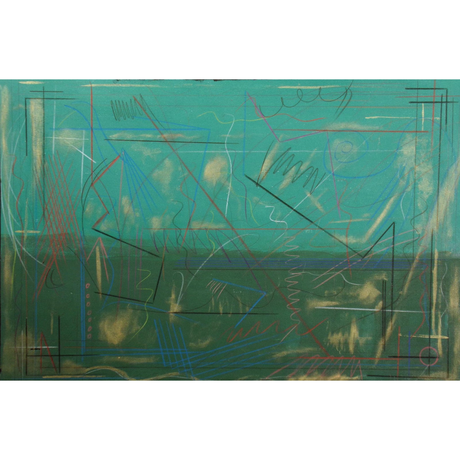 David Levine Untitled Original Hand Signed Artwork Mixed Media Abstract ...