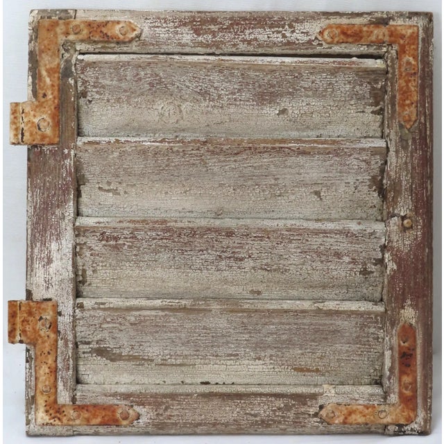 Antique Country French Pine & Wrought Iron Louvered Cottage Shutters a ...