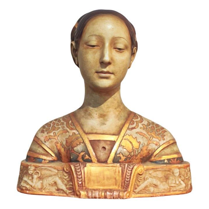 Hand Painted Figurative Statue, 1800s, Terracotta | Chairish