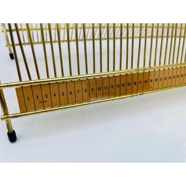 Vintage Wire Brass Record Rack Vinyl Record Storage 1950's | Chairish