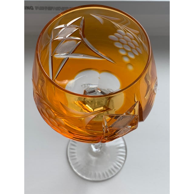 1960s Lausitzer German Blown-Cut Crystal Wine Hocks- Set of 6 | Chairish