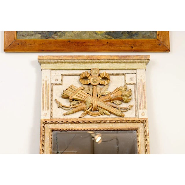 Swedish Gustavian Period 1780s Painted Giltwood Mirror with Carved ...