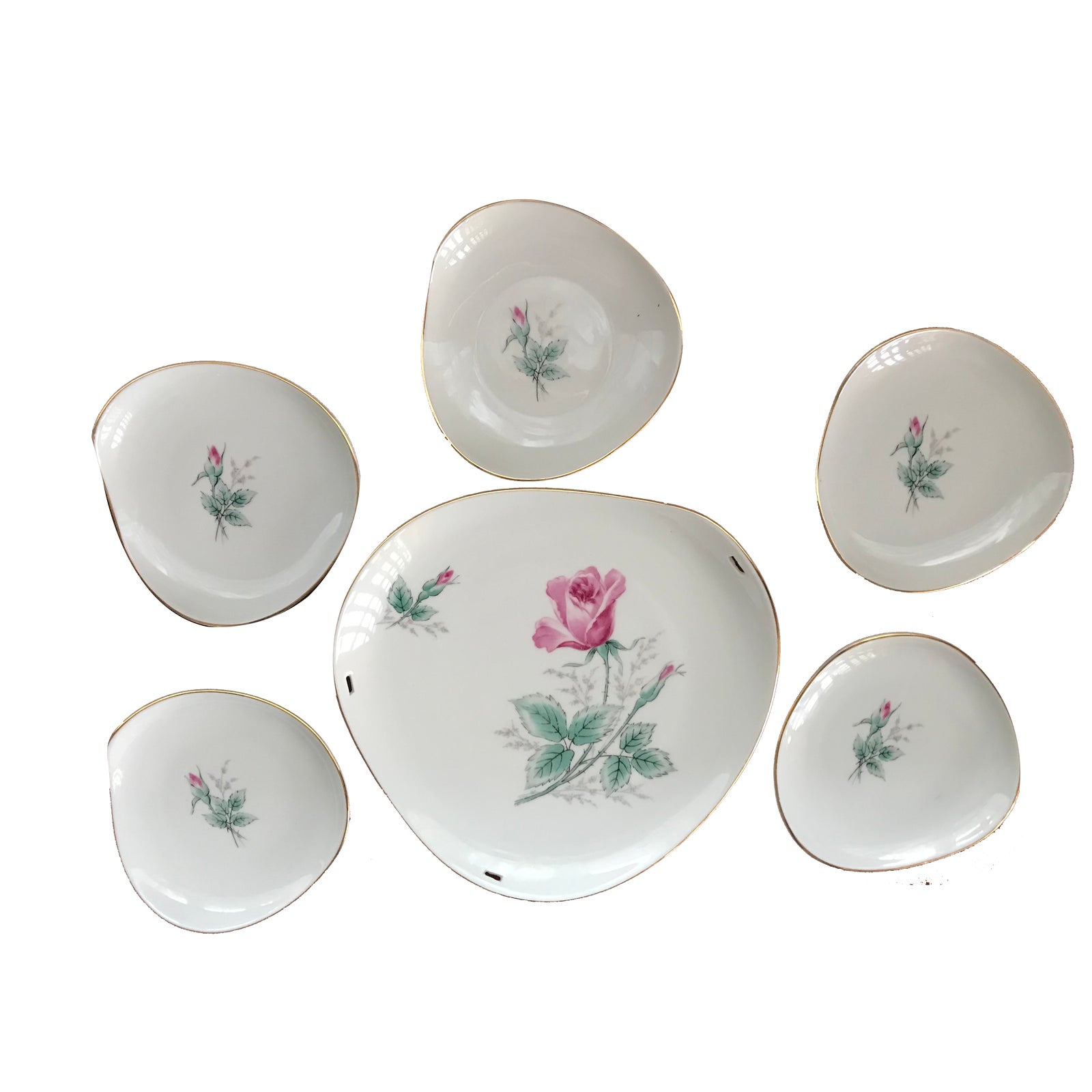 Porcelain Set from Hertel-Jacob Bavaria, 1940s, Set of 6 | Chairish