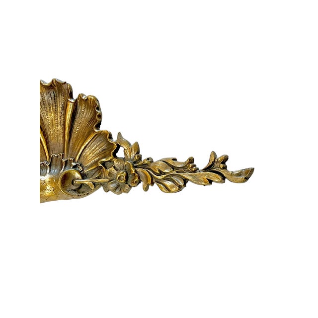 Antique French Neoclassical Gilt Bronze Shell Wall Cornice | Chairish