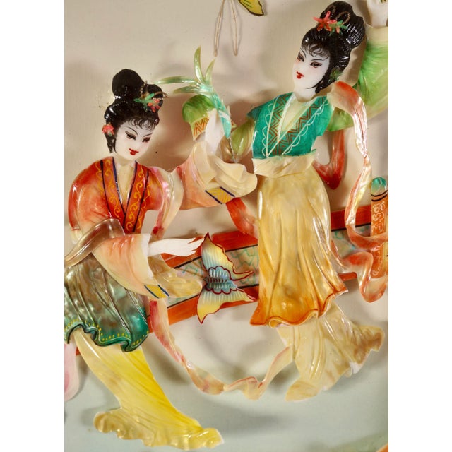 Vintage Asian Shell Art Set of 2 | Chairish