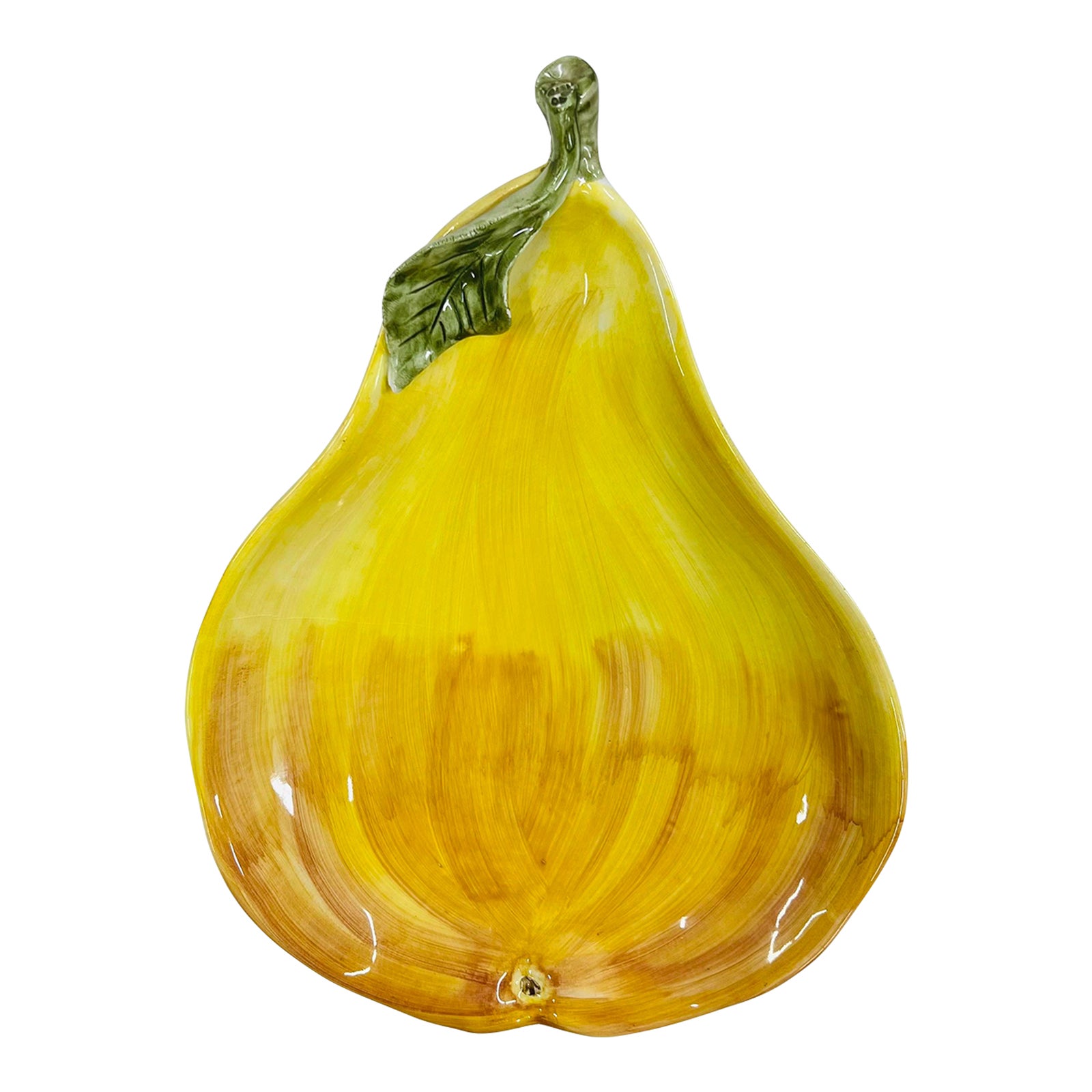 Hand Painted Italian Pear Mould Serving Dish | Chairish