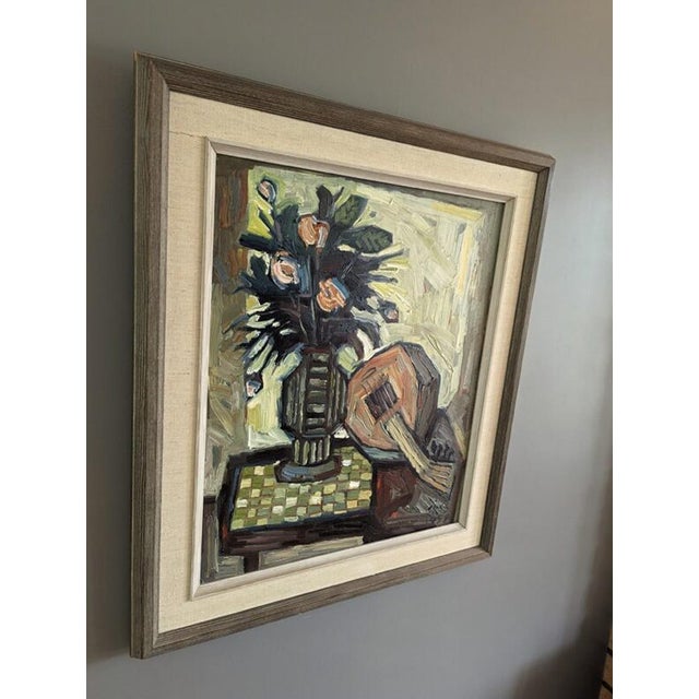 1959 Mid-Century Modern "Still Life With Lute" Swedish Vintage Still ...