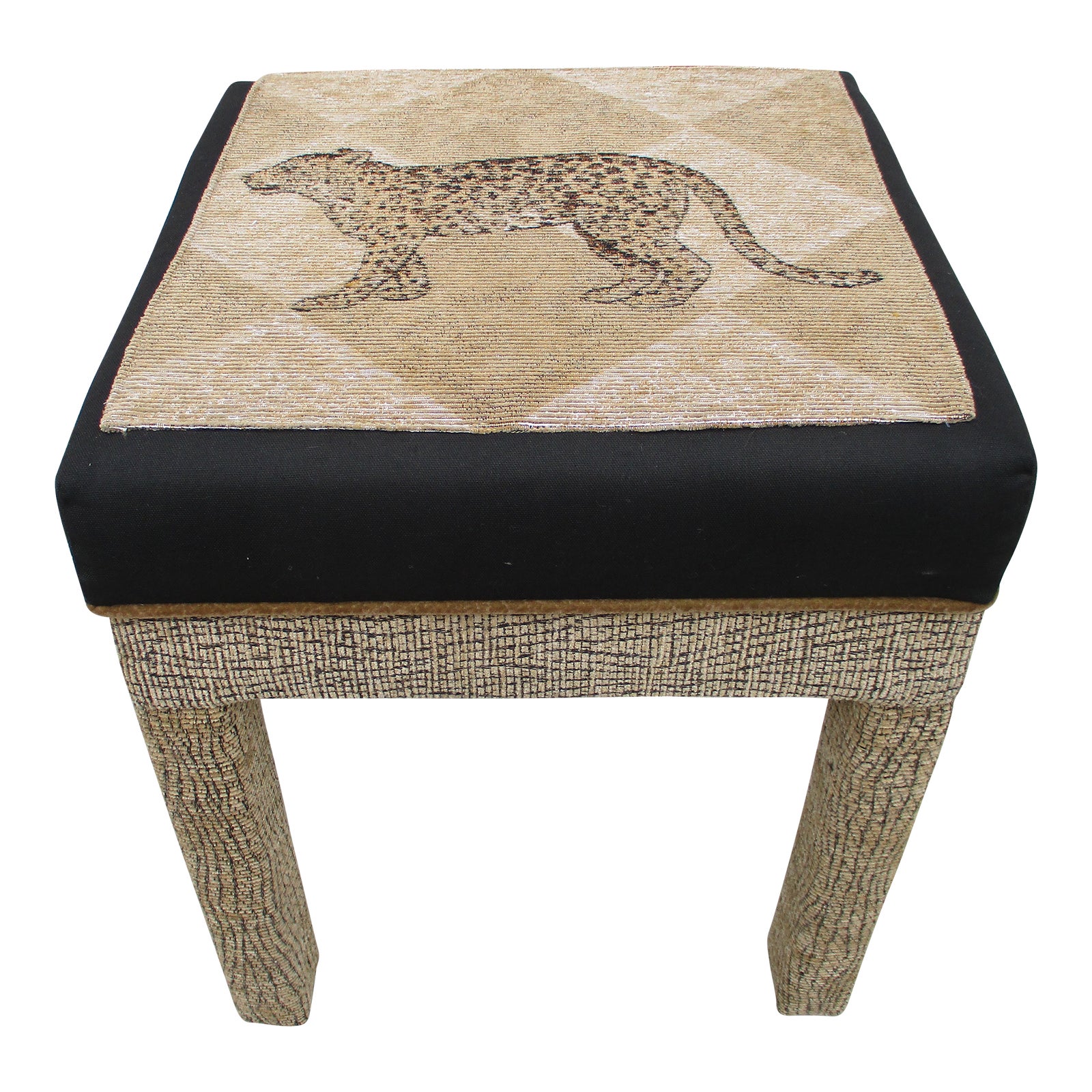 Leopard Print Parsons Stool or Ottoman | Chairish