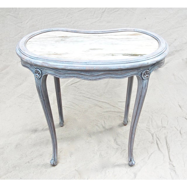 Early 19th Century French Kidney Shape Marble Top Table | Chairish