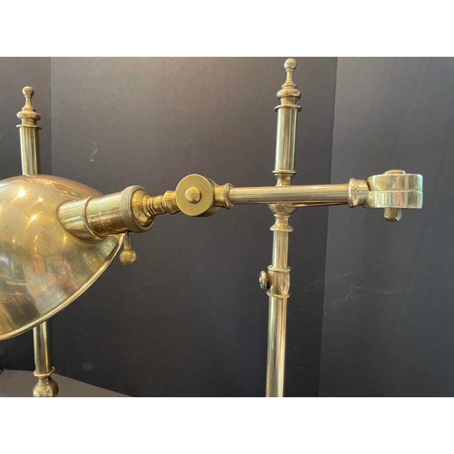 Pair of Adjustable Brass Table Library Lamps | Chairish