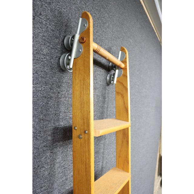 Putnam Rolling Oak Library Ladder | Chairish