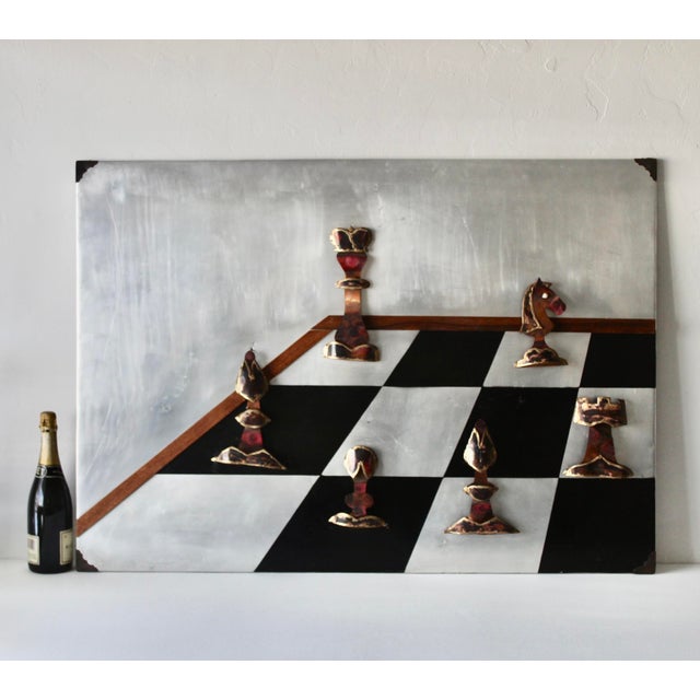 Alex Kovacs Large Metal Chess Board Wall Sculpture Signed Mid 20th ...